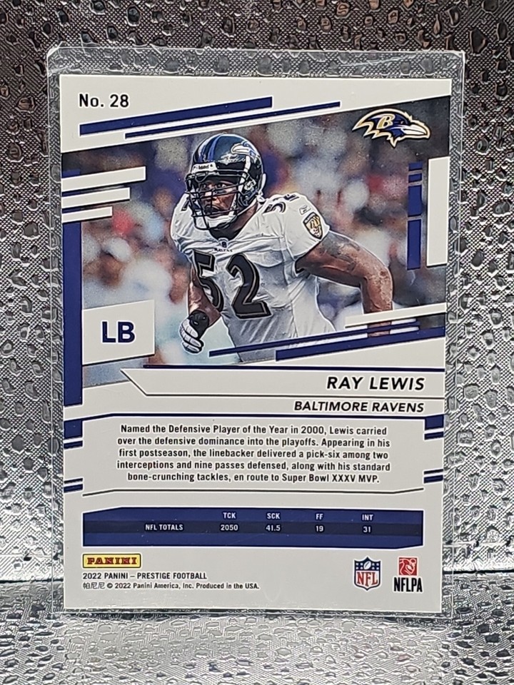 2022 Prestige Xtra Points Astral Football Card #28 Ray Lewis Baltimore ...