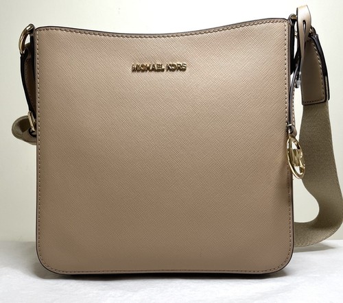 Michael Kors Jet Set Camel Saffiano Leather Small NS Messenger ...