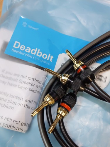 Sewell 6' Speaker Wire SW-29863-6 Deadbolt Banana Plugs Gold Plated New ...