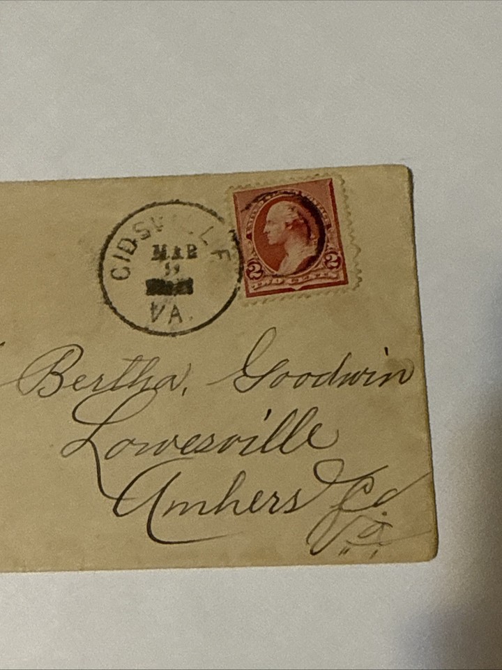 VIRGINIA -Gidsville, Amherst County (1886-1904) 1892 Cancel & Amherst ...