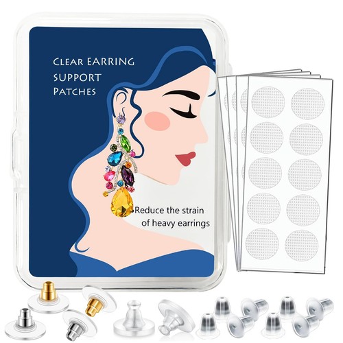 Earring Support Patches for Droopy Ears, Clear Earring Backs Stickers ...