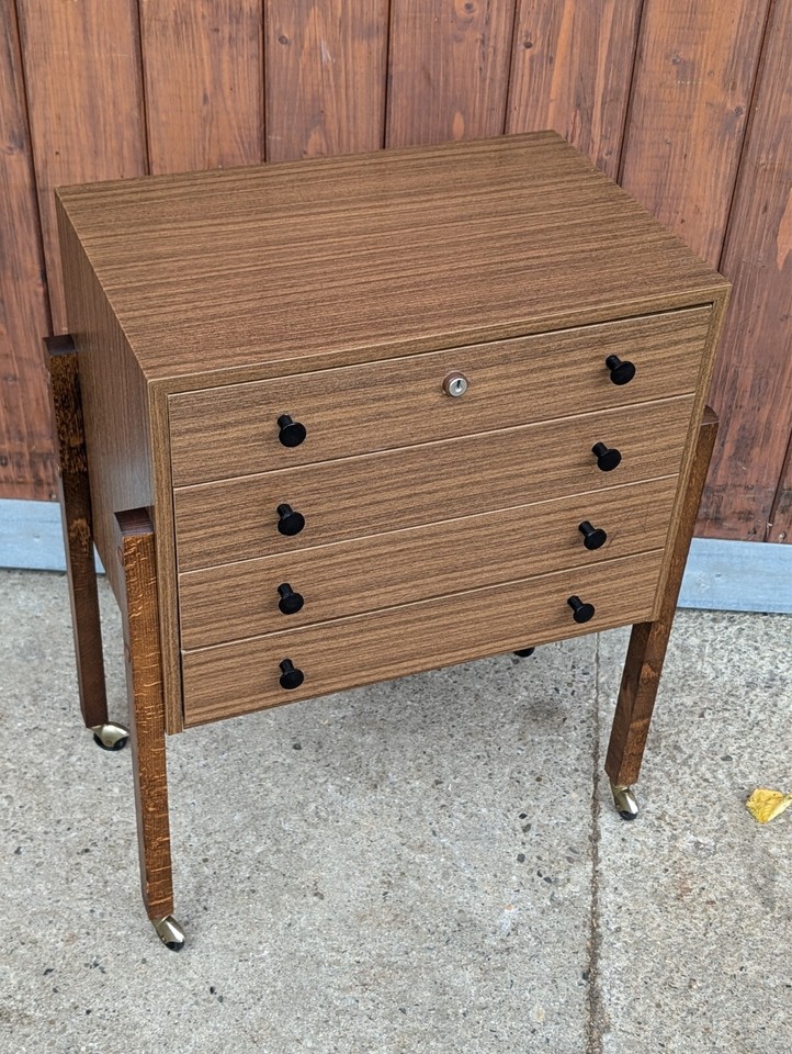 Vintage Sewing Table Sideboard Retro Jewelry Box Sewing Cart Danish ...