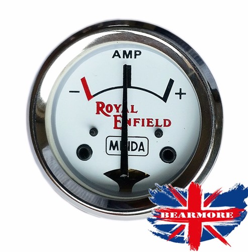 WHITE DIAL AMP METER AMPERE GUAGE for Royal Enfield Bullet | eBay UK