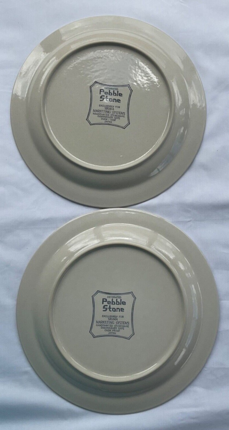 DECORATED PEBBLE STONE HANDPAINTED DINNER PLATES sigma 2 Plates | eBay