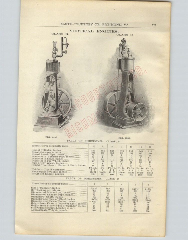 1905 PAPER AD O&S Verticle Engine Class B C Marine Upright Engines | eBay