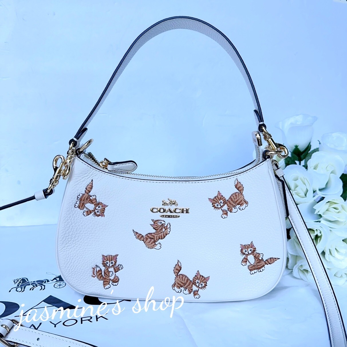 NWT Coach Teri Shoulder Bag With Dancing Kitten Print Cc777 | eBay
