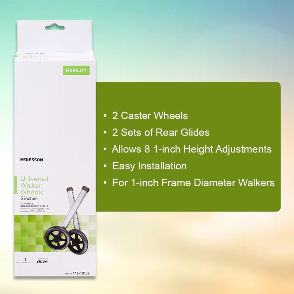 Walker Wheel Set Convert Traditional Walker to Rolling Walker with 5 ...