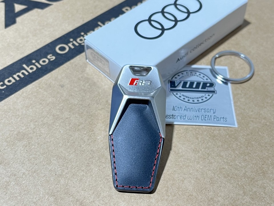 Audi RS3 RS4 RS5 RS6 RS7 RS8 Audi Sport Black Leather Keyring Key Fob ...