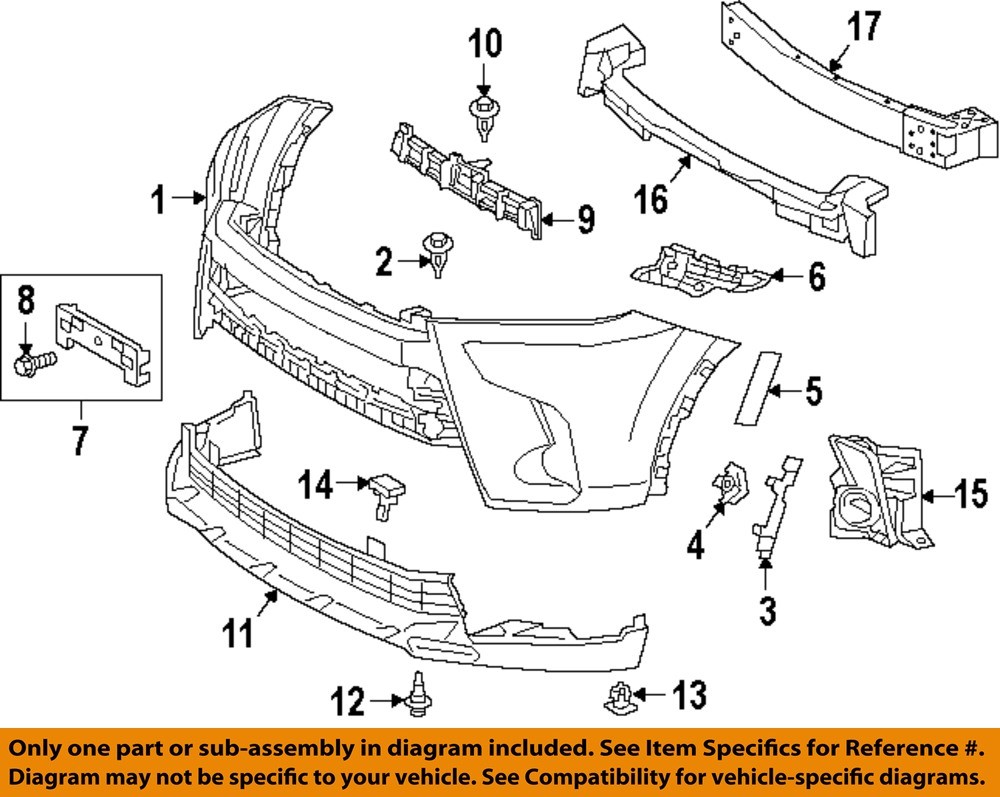 TOYOTA OEM 14-19 Highlander Bumper Components-Side Retainer 525360E030 ...