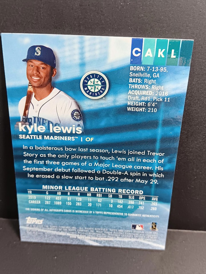 2020 Stadium Club Chrome Autograph Karl Lewis RC #CAKL | eBay