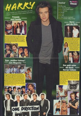 ONE DIRECTION 1D HARRY STYLES / AUSTIN MAHONE GERMAN CENTERFOLD POSTER ...