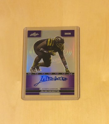 Julian Rochester 2016 Leaf Army Metal Purple Auto 22/25 Georgia ...