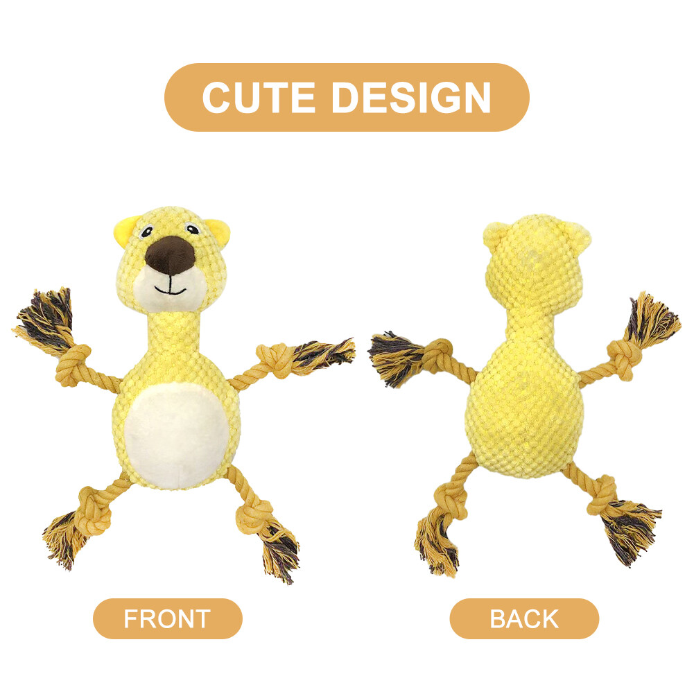 Pet Dog Interactive Teeth Cleaning Squeaky Toy Durable Pot-bellied ...