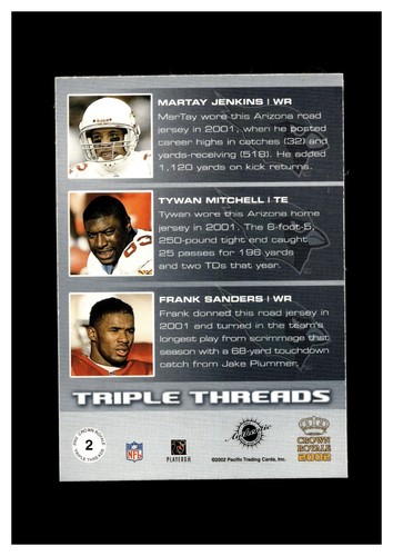 2002 Pacific Crown Royale - Triple Threads Frank Sanders, MarTay ...