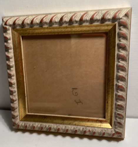 7.5" Square Wood Picture Frame Wall Hung, 5" Square Area Visible In The ...