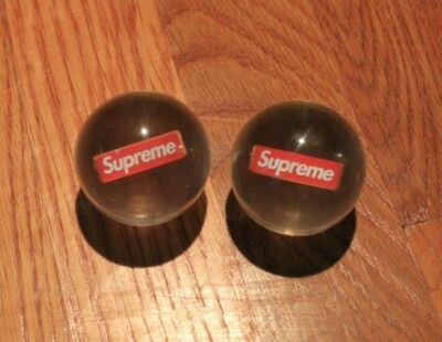 SUPREME BOUNCY BALL AND FIVE (5) BOX LOGO STICKERS ACCESSORY COMBO PACK ...