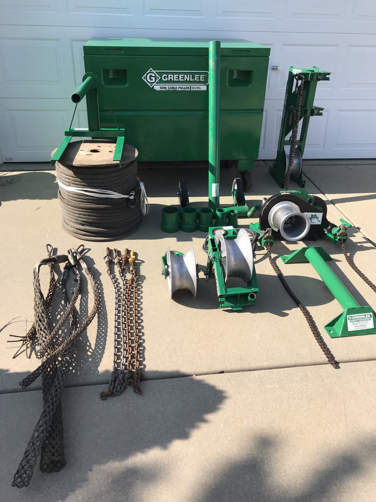 Greenlee 6001 6500 LBS Super Tugger Cable Puller Set. W/Force Gauge. | eBay