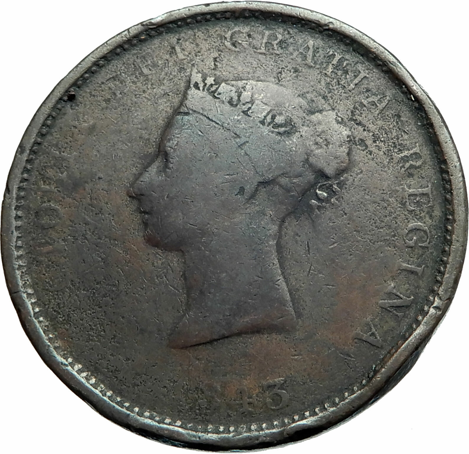 1843 CANADA New Brunswick British UK Queen VICTORIA HMS Ship Penny ...