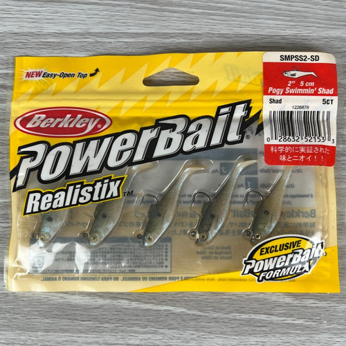 Berkley Power Bait Fishing Lures Pogy Swim Shad SMPSS2-SD 5 Pack ...