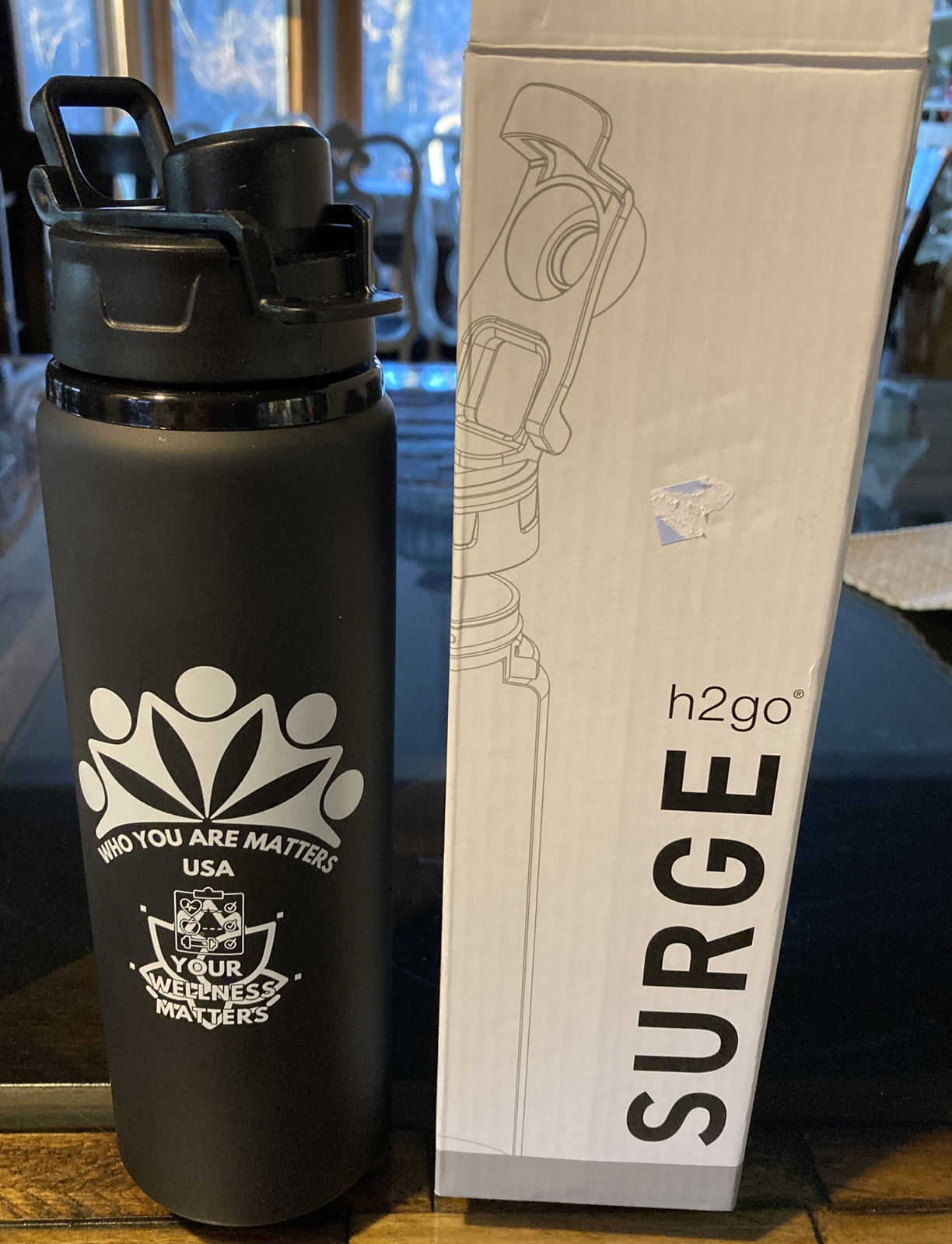 H2Go Surge 28oz Aluminum Water Bottle Who you are matters USA Wellness ...
