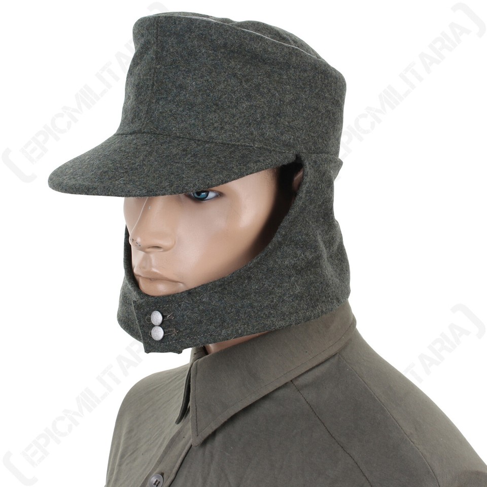 Officers M43 Ski Cap - Field Grey - WW2 German Reproduction All Sizes ...