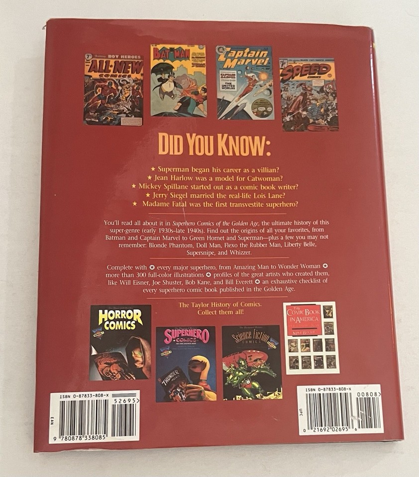 SUPERHERO COMICS of the GOLDEN AGE: The Illustrated History HC/DJ Mike ...