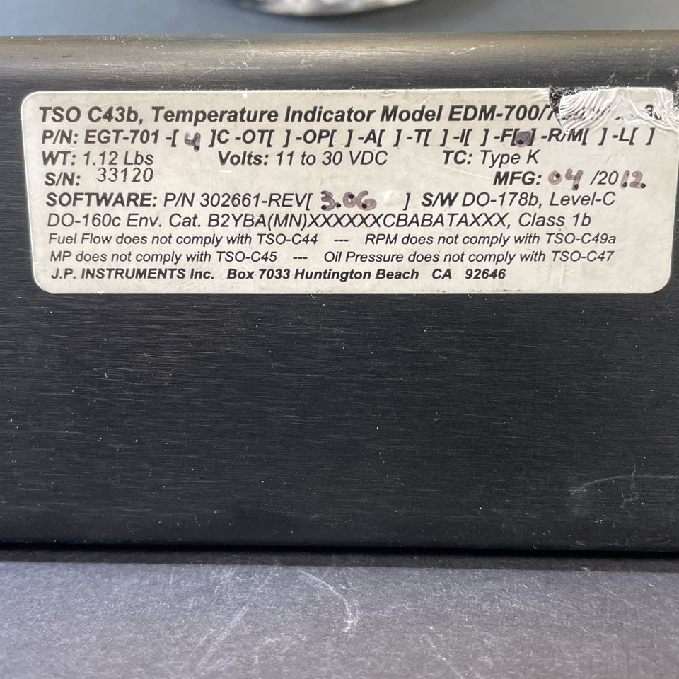 JPI EDM 700 Engine Monitor - Display Issue | eBay