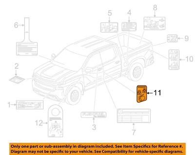 GM OEM 19-24 Blazer Information Labels Labels-Caution Label 22915770 | eBay