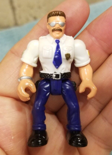 IMAGINEXT 2.5" SMALL ACTION FIGURE TOY POLICEMAN POLICE OFFICER LIGHT ...