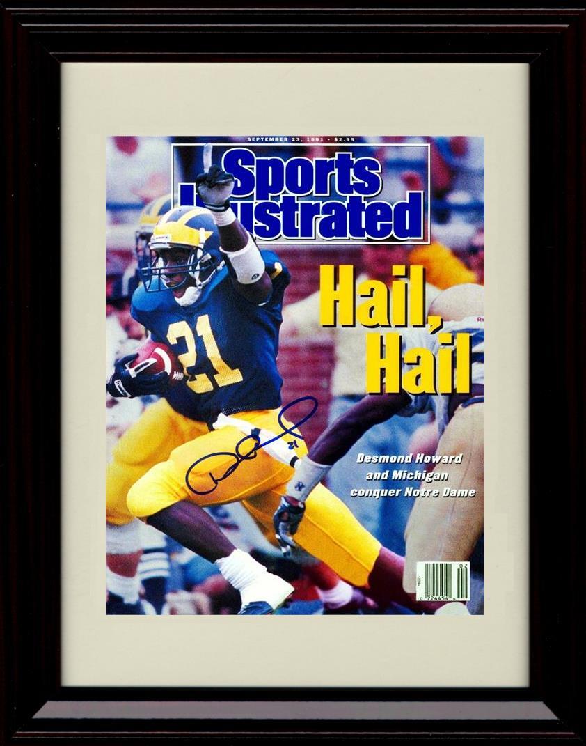 16x20 Gallery Frame Desmond Howard Autograph Promo Print - Michigan ...