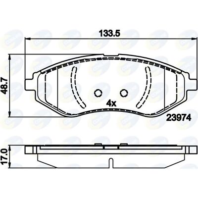 Brake Pads Set For Chevrolet Aveo 1.4 Front Comline 94566892 96534653 ...