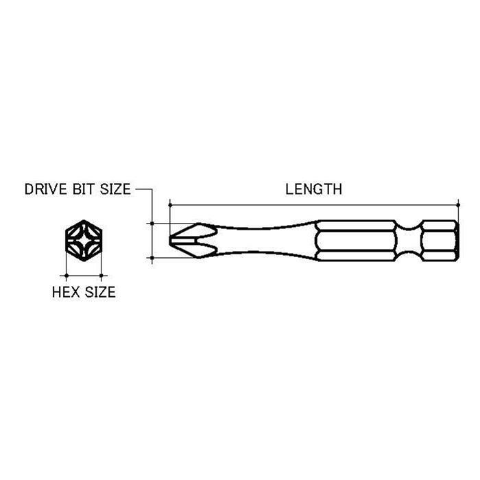 Pack of 2 Sutton UltraBit PH2 x 50mm Impact Phillips Driver Bit 10 Pack ...