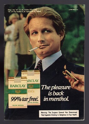 1981 PRINT AD~BARCLAY MENTHOL CIGARETTES Handsome Man in Suit and Tie ...