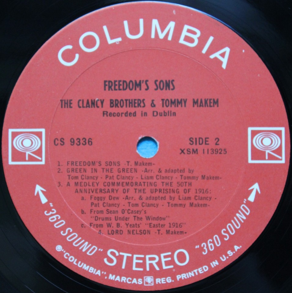 The Clancy Brothers & Tommy Makem-Freedom's Sons-Irish Folk E/VG+ | eBay