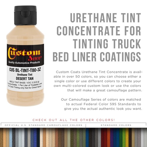 3 Ounce Desert Tan Federal Color #33446 Urethane Tint Bed Liner ...