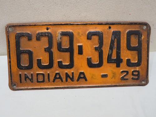 Vintage 1929 Indiana License Plate 639-349 | eBay