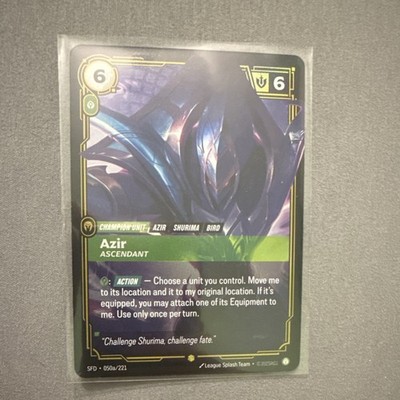 League Splash Team LoL Azir Ascendant Champion Unit Holo Card 050a/221 ...