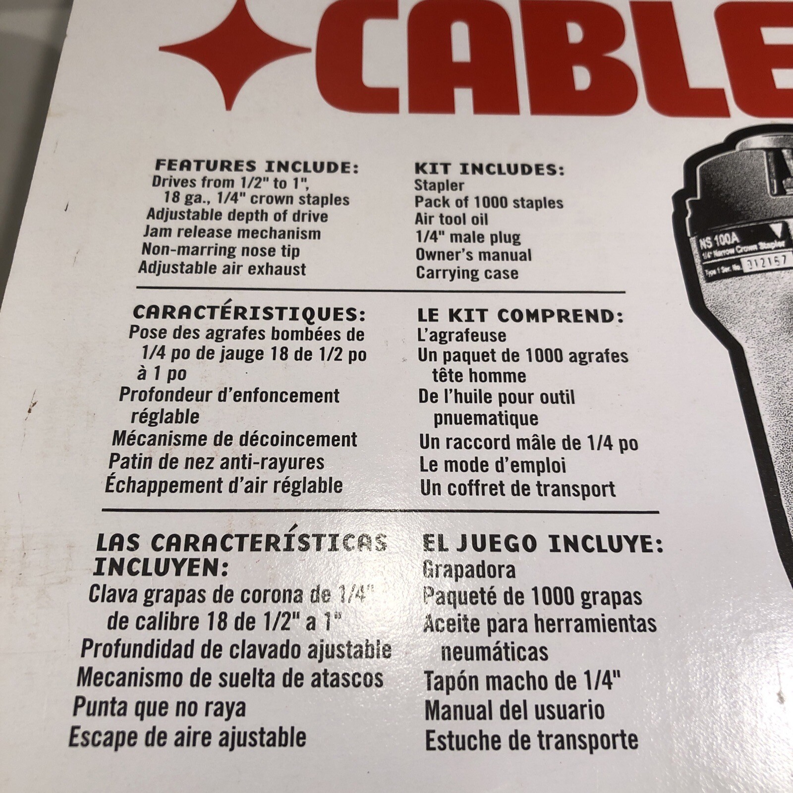 Porter Cable NS100A Staple Gun for sale online | eBay