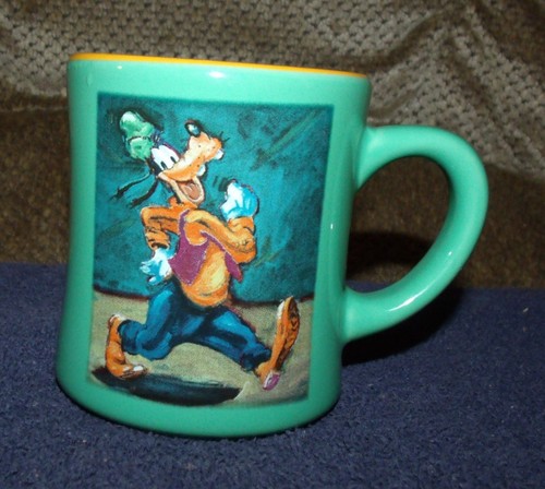 Disney Store Goofy Coffee Mug with Green Background Collectible | eBay