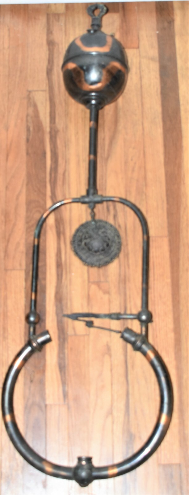 AWESOME Antique Japanned COPPER FLASH FINISH Fantastic Gas Hanging ...