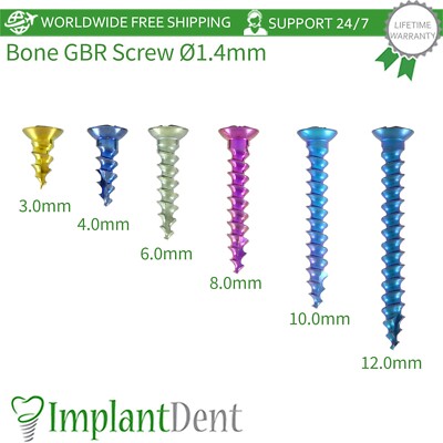 5x Self Tapping GBR Screw 1.4mm For Membrane Fixation Titanium Dental ...
