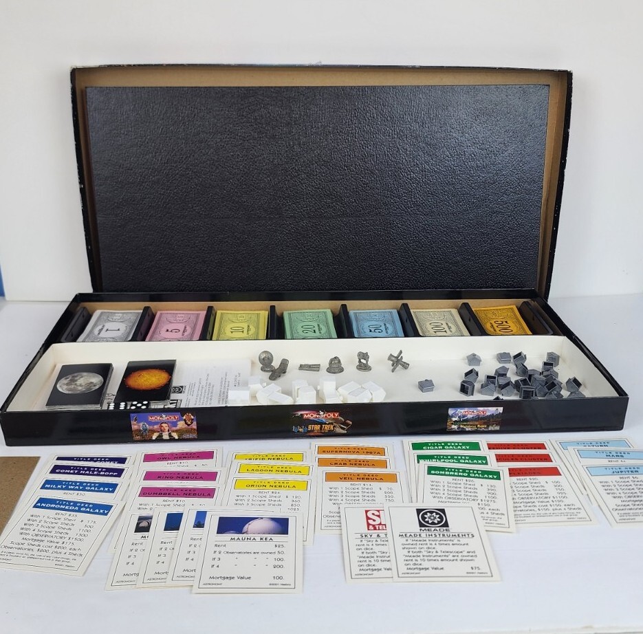 Monopoly Astronomy Edition Board Game 6 Pewter Tokens 2001 - Complete ...