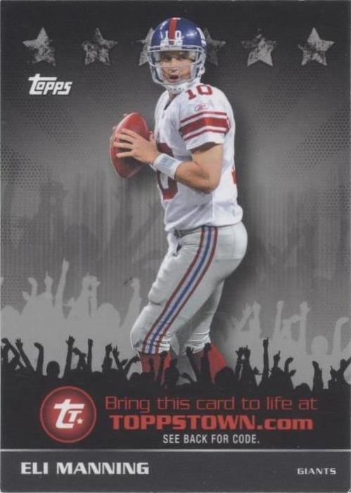 2009 Topps - Toppstown Redemption Code Cards Eli Manning #TTT2 Silver ...