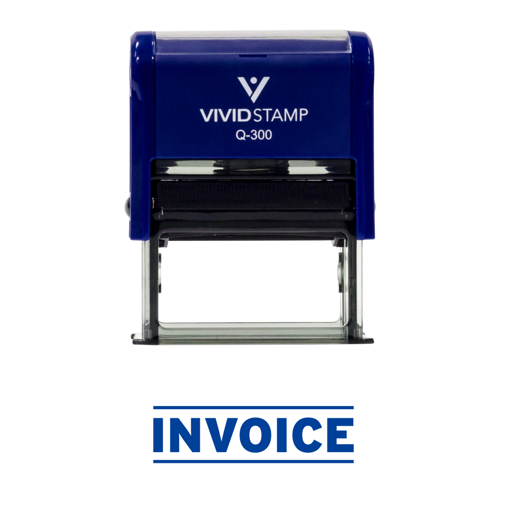 INVOICE Self Inking Rubber Stamp (Blue Ink) - Large | eBay