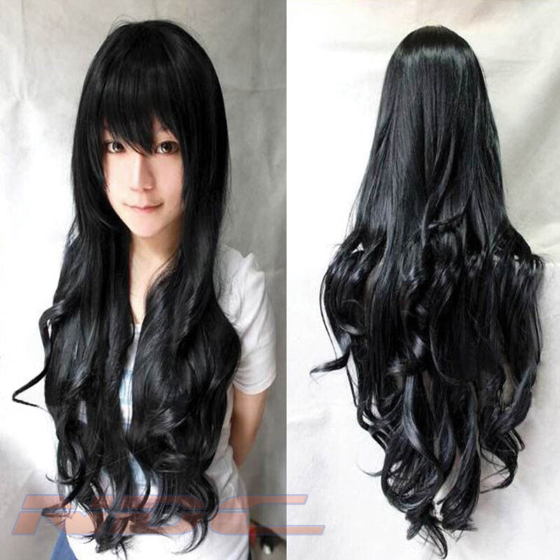 Womens/Ladies 80cm Long CURLY WAVY Cosplay/Costume/Anime/Party Full ...