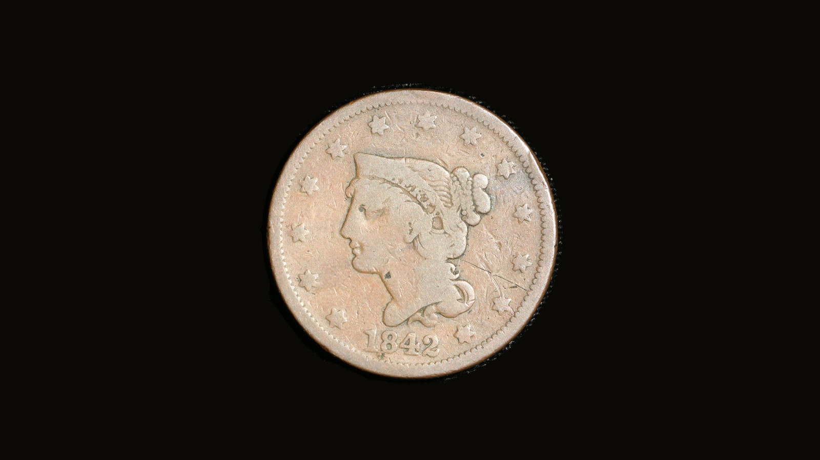 1842 One Cent Braided Hair V.G | eBay