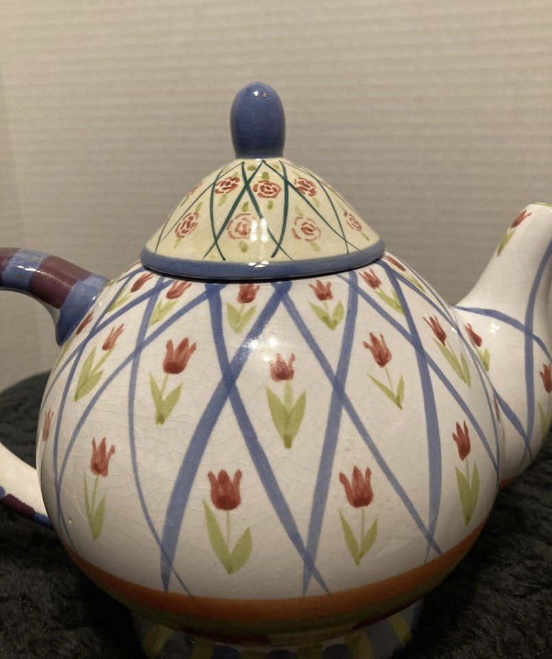 Vintage Ceramic Lillian Vernon Colorful Floral Design Teapot | eBay