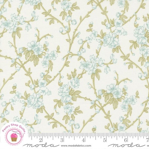 Moda HONEYBLOOM 44343 11 Ivory Cream White Blue FLORAL 3 SISTERS Quilt ...