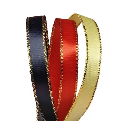 100% Polyester Solid Color 3/8-Inch Gold Edge Ribbon, 50-Yards | eBay