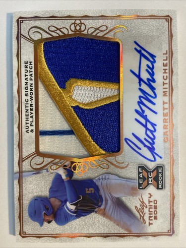 2020 Leaf Trinity Garrett Mitchell Patch Auto Milwaukee Brewers | eBay